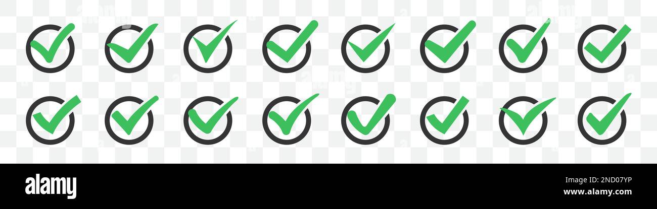 Set of green check marks or ticks icons Stock Vector Image & Art - Alamy