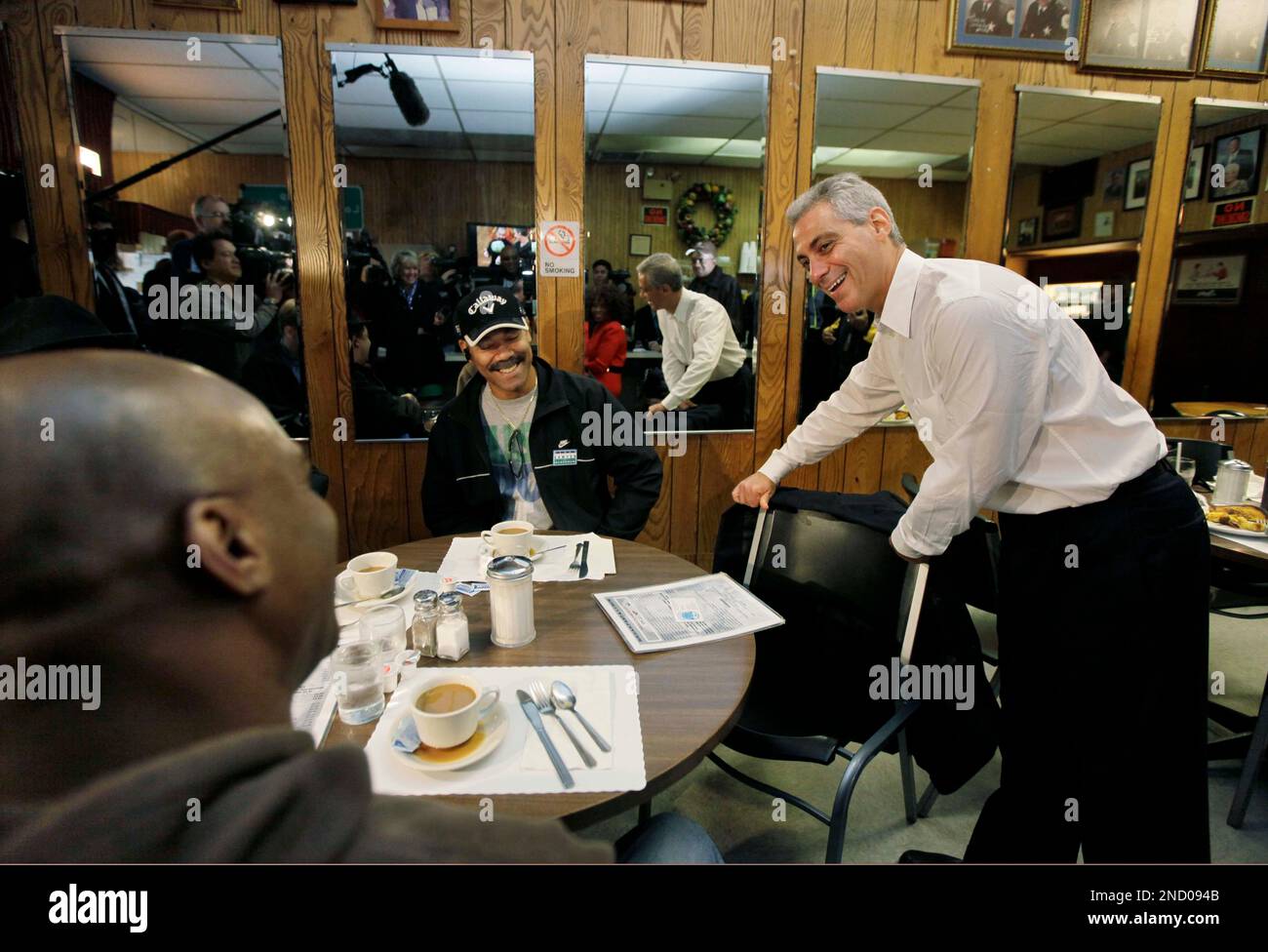 Former White House chief of staff Rahm Emanuel takes a seat to chat and ...