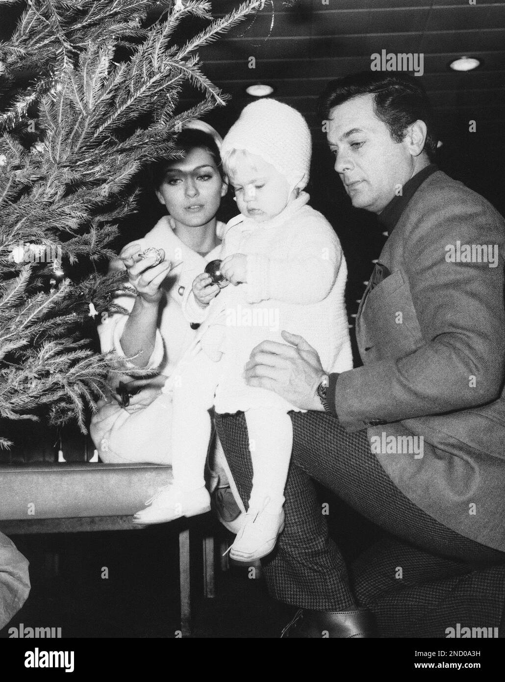 American actor Tony Curtis with his wife, Christine Kaufmann, and their ...