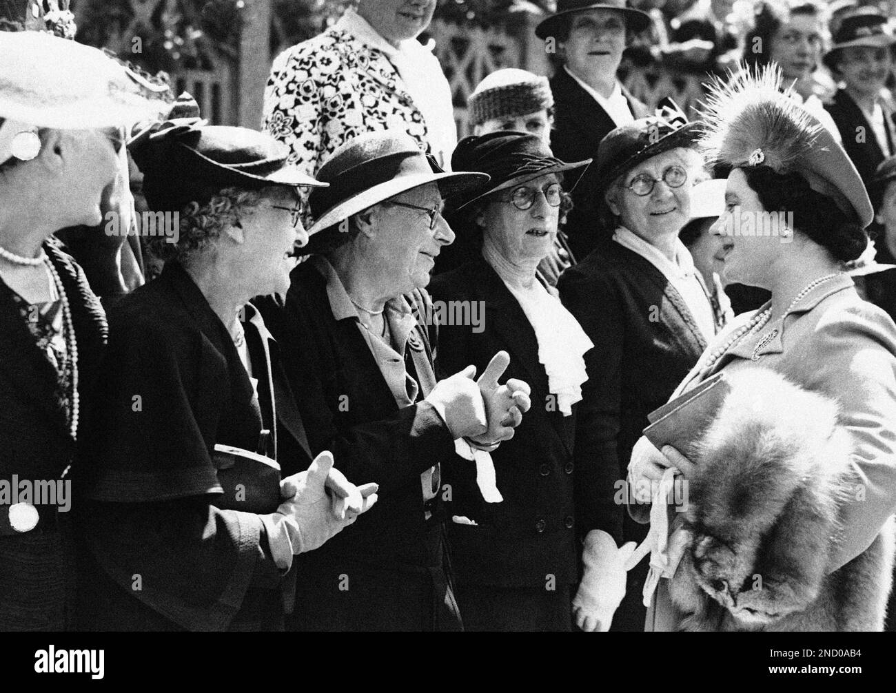 Britain's Queen Elizabeth talking to woman Social workers during her ...