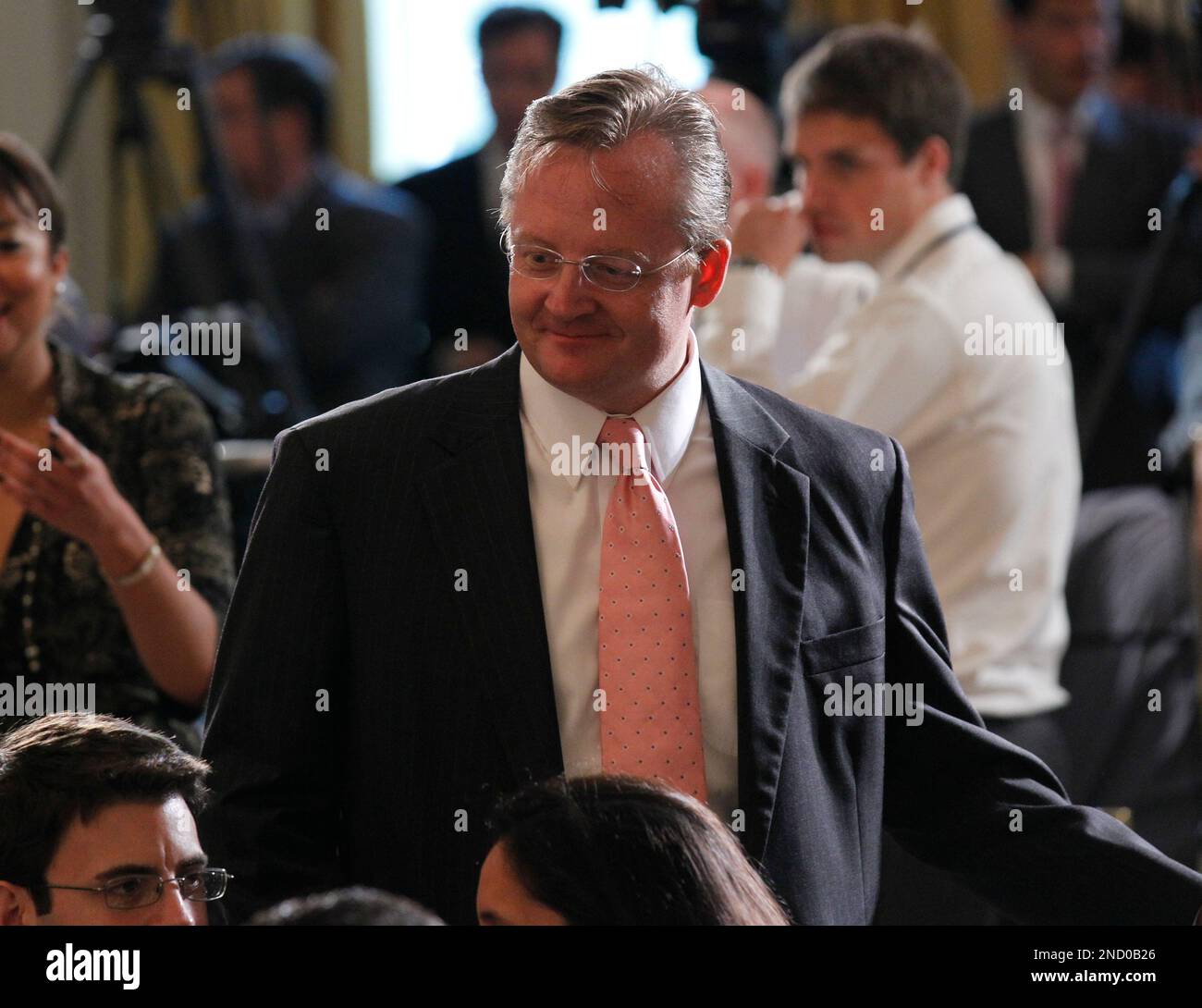 White House Press Secretary Robert Gibbs, takes his seat before ...