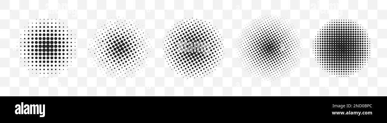 Halftone circle elements collection decoration. Vector illustration ...