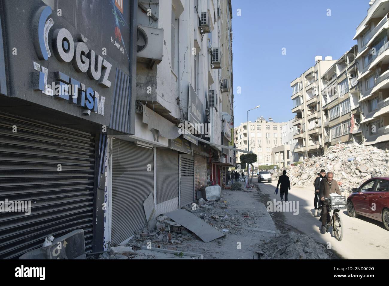 Iskenderun, Turkey. 14th February, 2023. The devastated downtown area ...