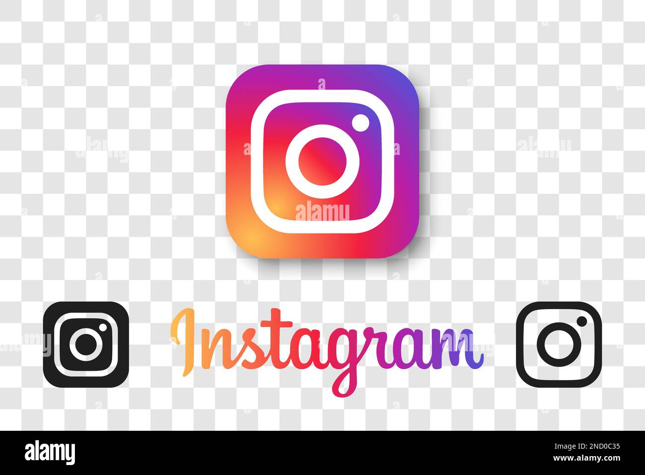 Instagram logo icon with shadow and original inscription Stock Vector ...