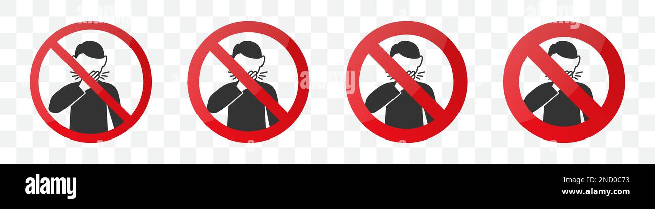 Prohibition sign no cough collection. Vector illustration Stock Vector ...