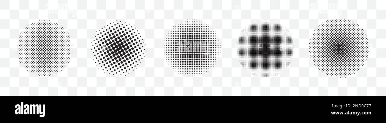 Halftone circle elements collection decoration. Vector illustration ...