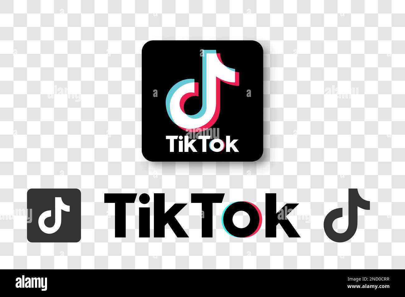 Tik tok logo icon with shadow and original inscription Stock Vector Image & Art - Alamy