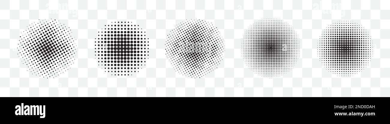 Halftone circle elements collection decoration. Vector illustration ...