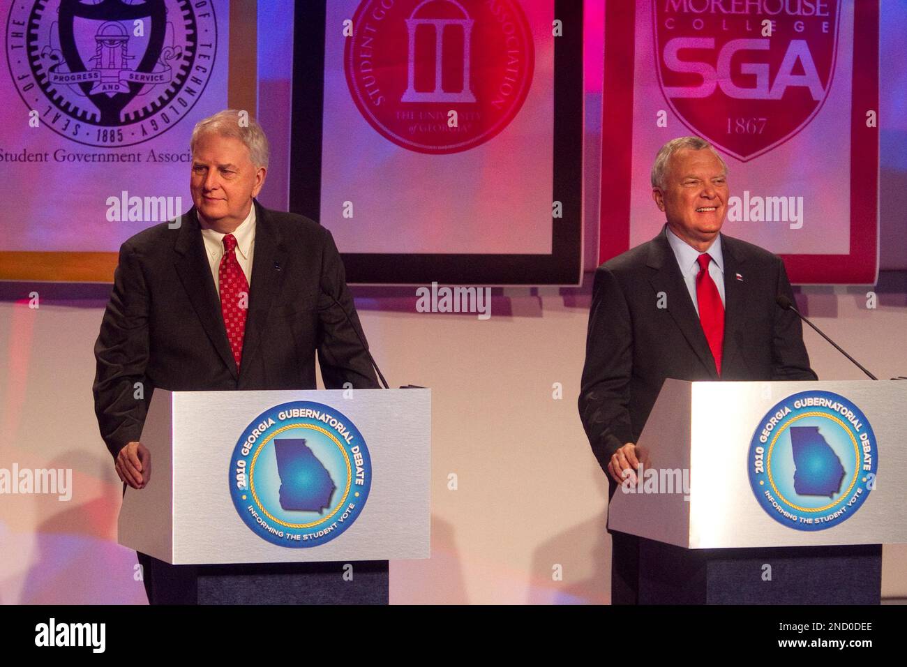 Democratic candidate for Georgia governor Roy Barnes and Republican ...