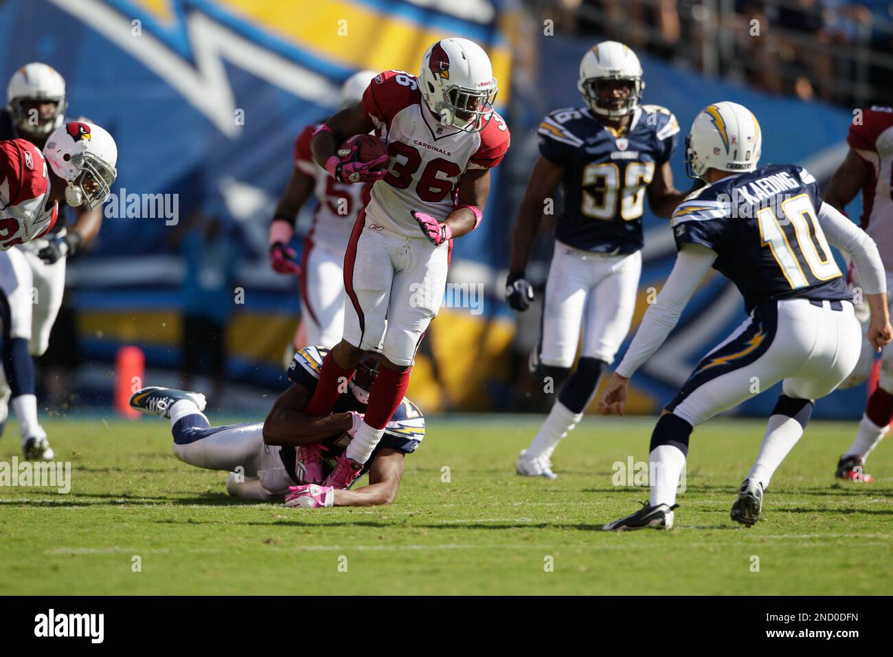 Arizona Cardinals running back LaRod Stephens-Howling is brought down ...