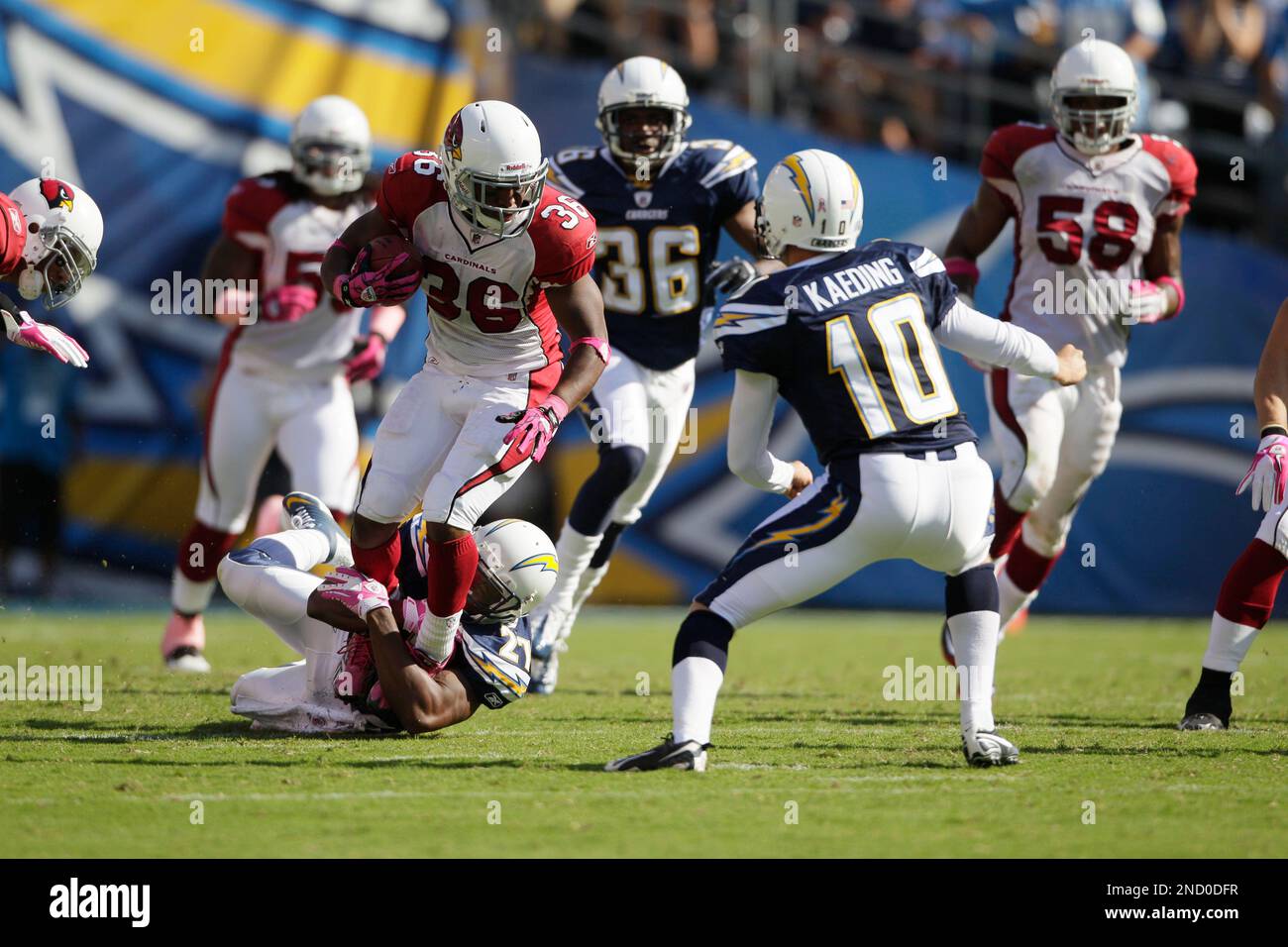Arizona Cardinals running back LaRod Stephens-Howling is brought down ...