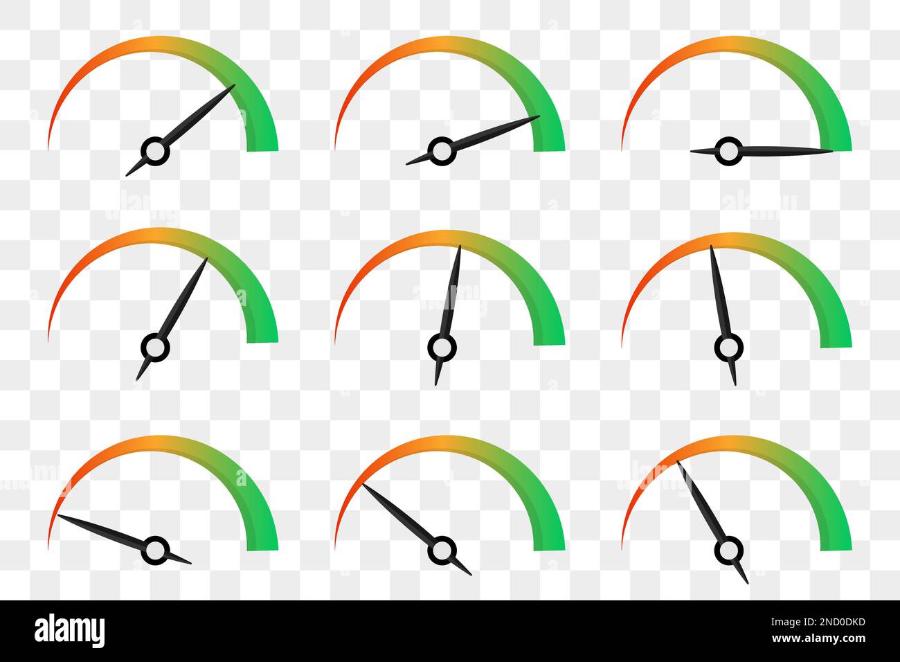 Set of customer satisfaction meter. Speedometer scale collection ...