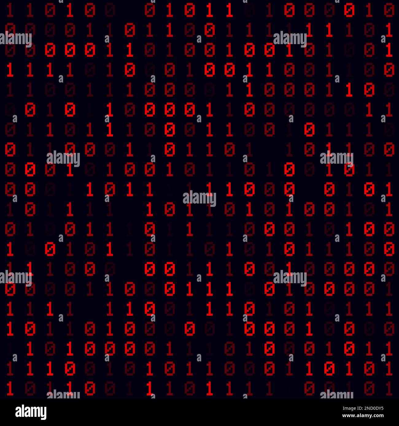 Matrix background. Red filled binary background. Small sized seamless pattern. Vibrant vector ...