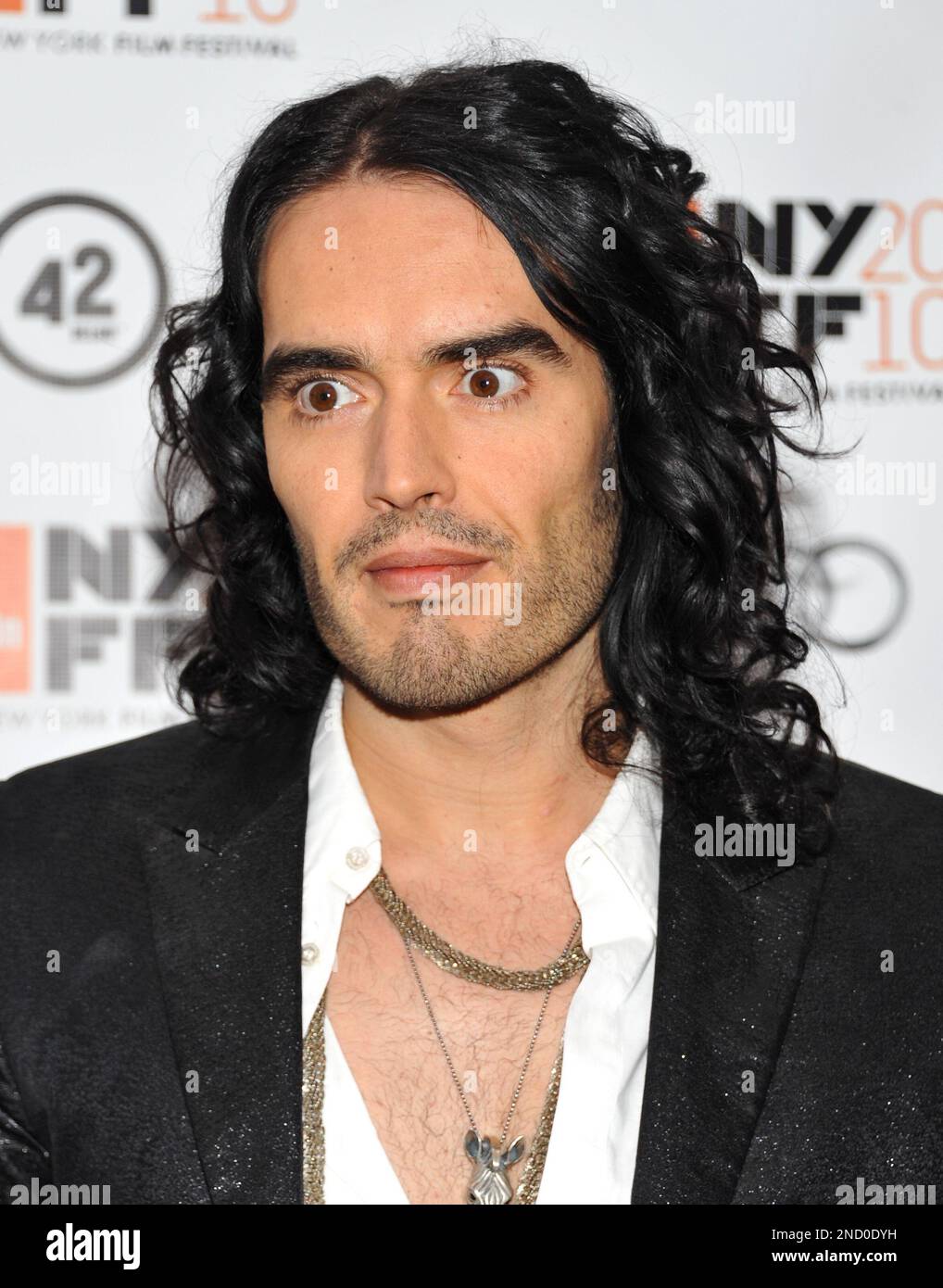 Actor Russell Brand arrives at the premiere of 'The Tempest' at Alice ...