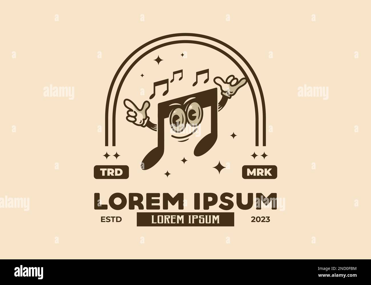 Music notes character mascot illustration badge design Stock Vector ...