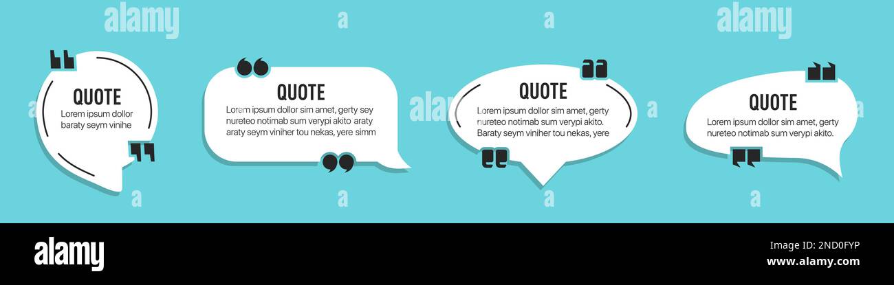 Quote text speech bubble collection in a flat design Stock Vector Image ...
