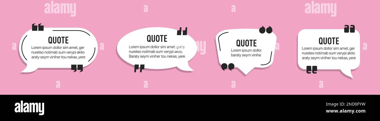 Quote text speech bubble collection in a flat design Stock Vector Image ...