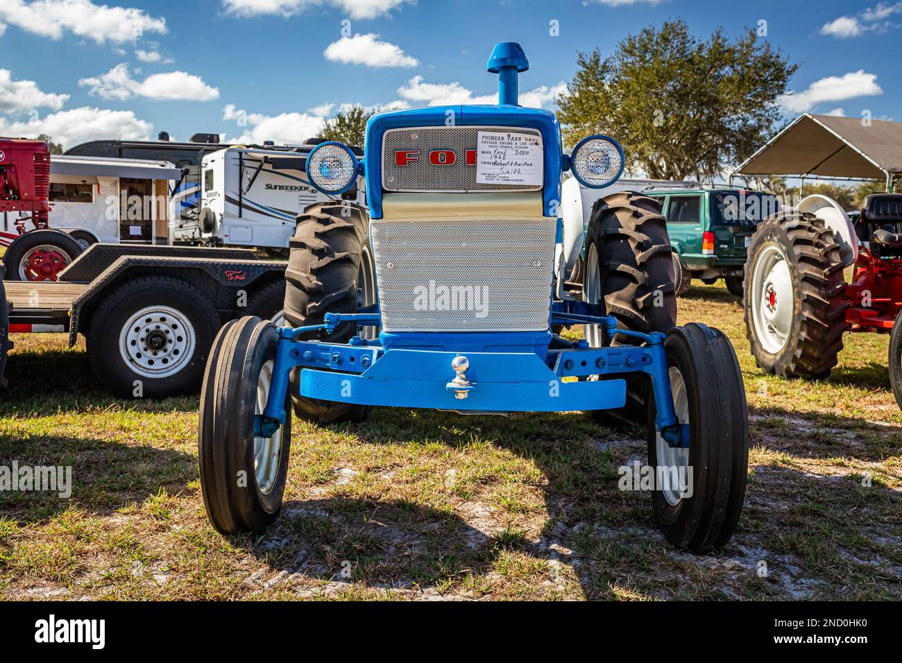 Fort Meade, FL - February 24, 2022: High perspective front view of a ...
