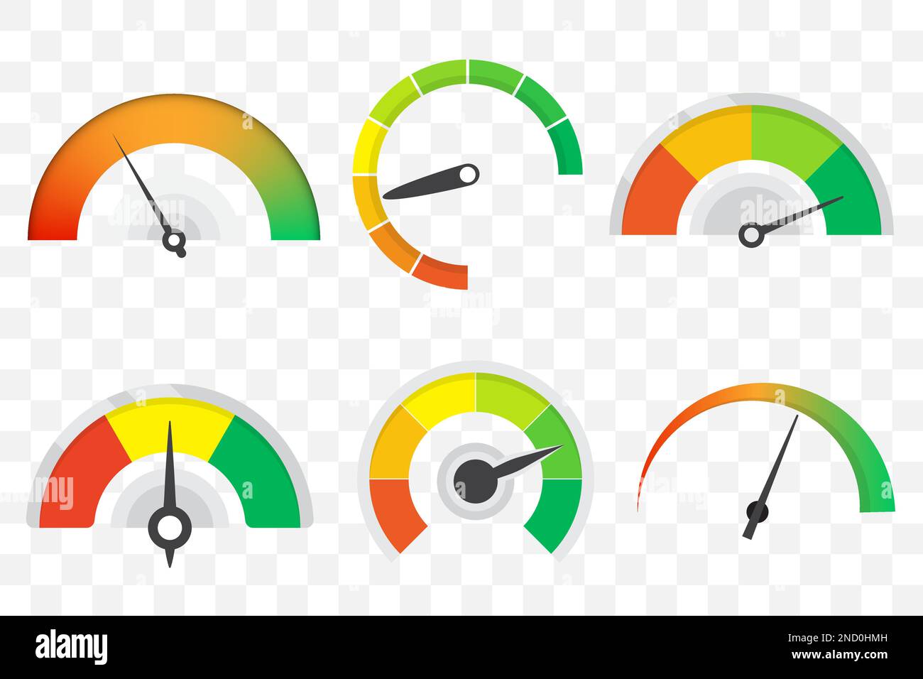 Set of different meter gauge element. Sustomer satisfaction meter ...