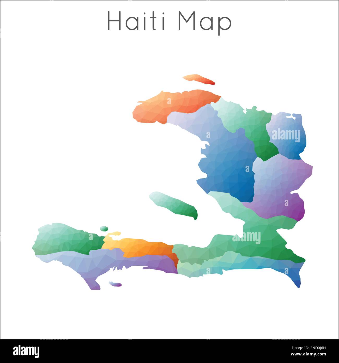 Low Poly map of Haiti. Haiti geometric polygonal, mosaic style map ...