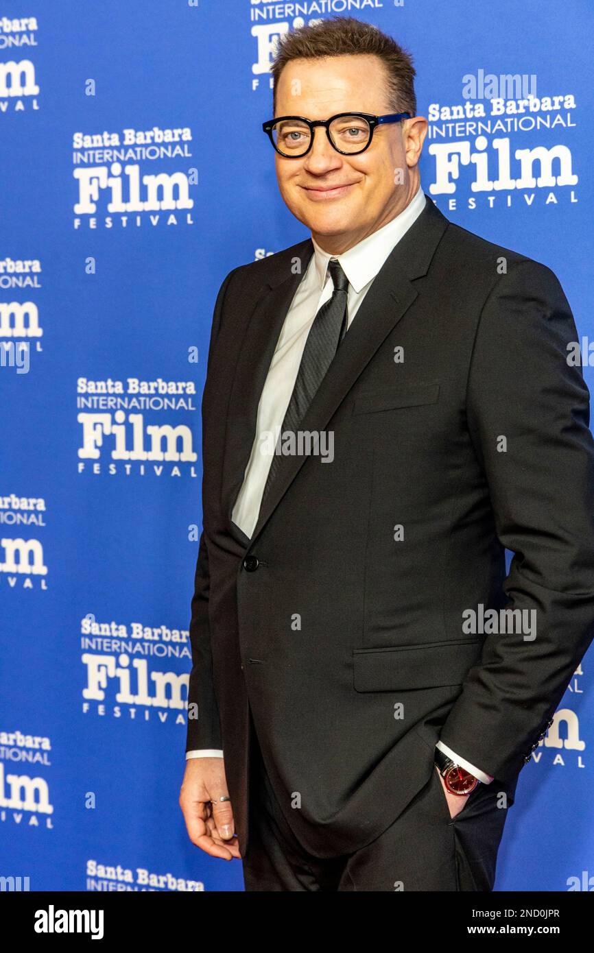 Santa Barbara, CA. February 14, 2023, Brendan Fraser arrives at the ...