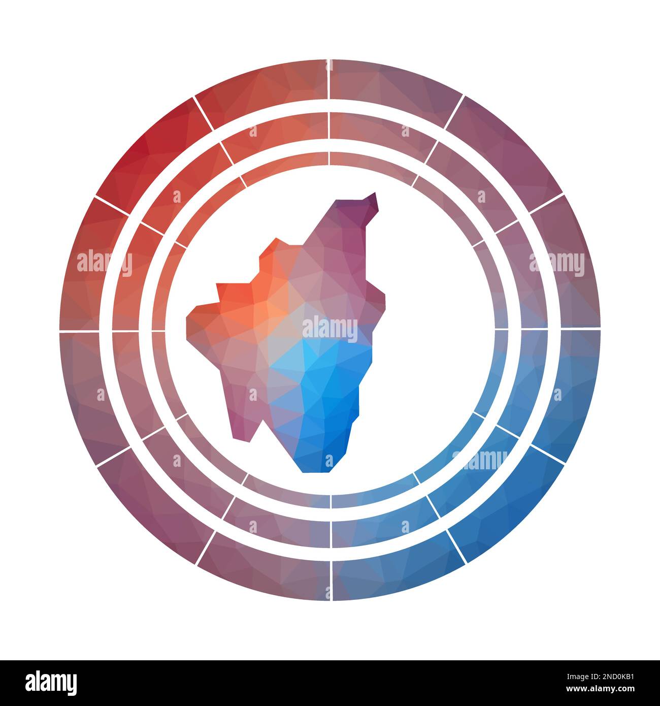 Lobos Island badge. Bright gradient logo in low poly style ...