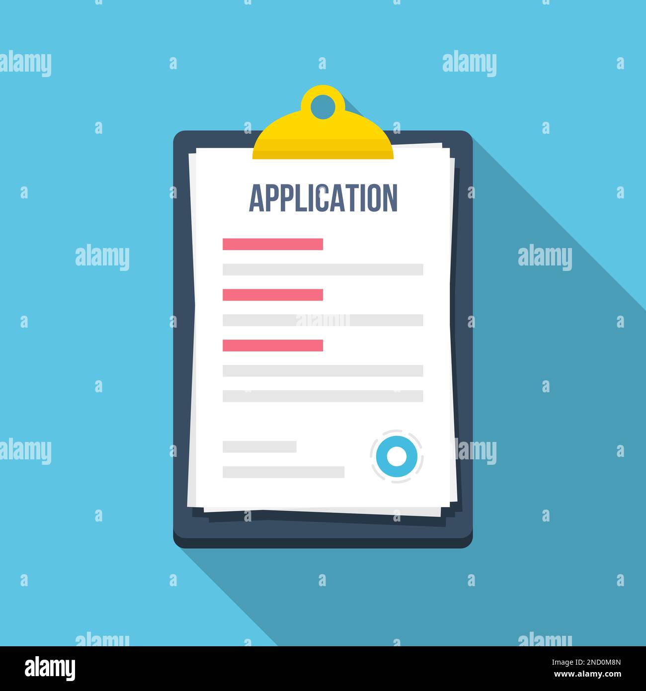 Application document form in a flat design. Vector illustration Stock ...