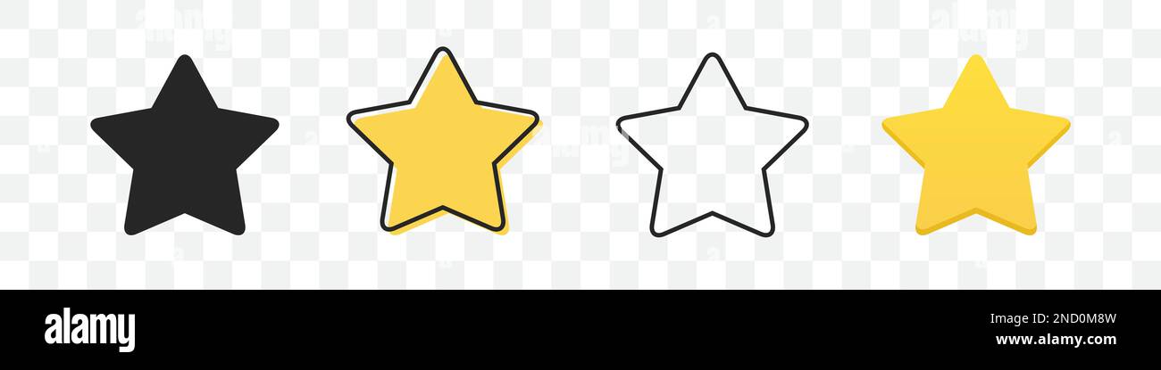 Star icons collection in different style on a transparent background ...