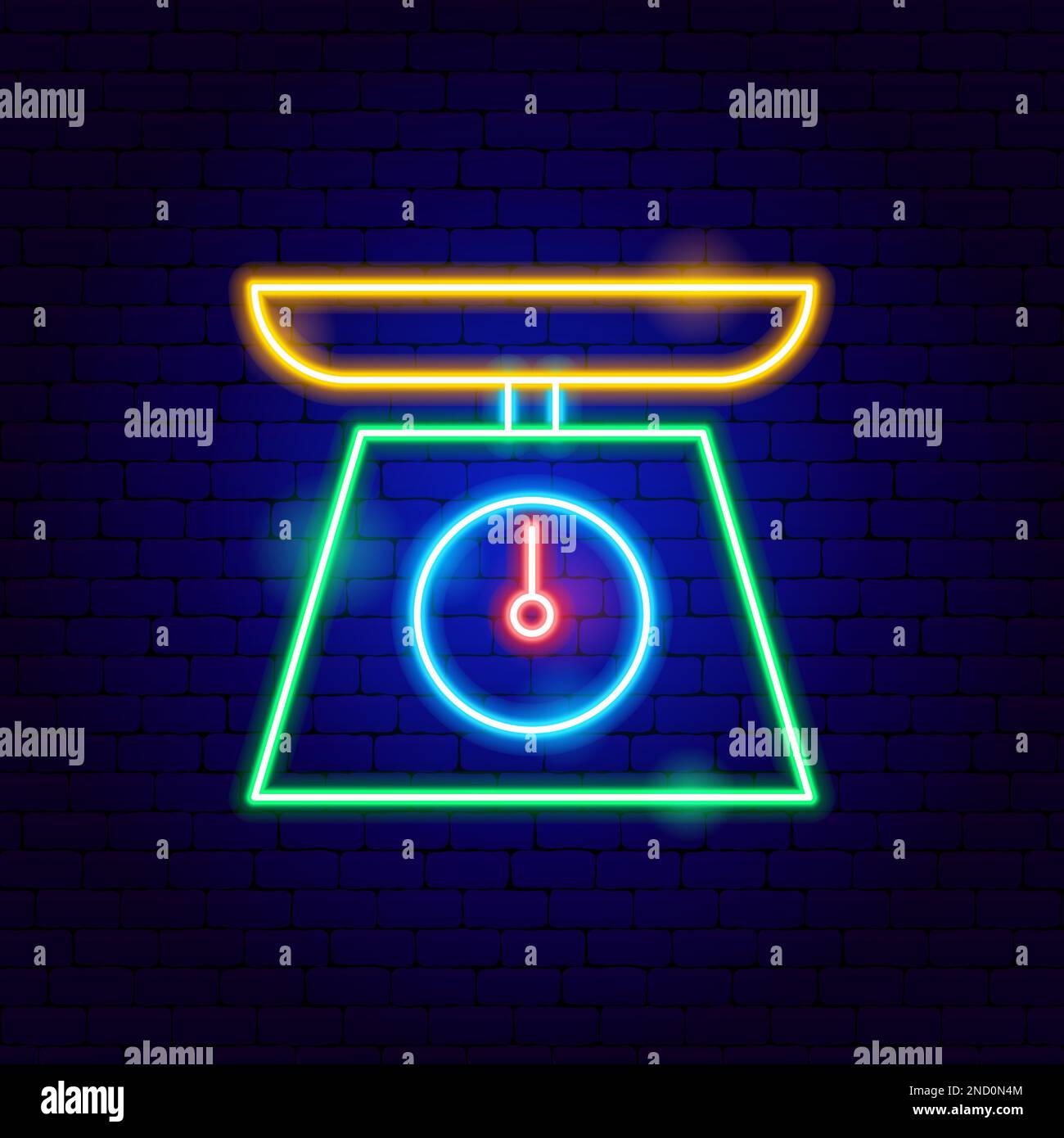 Kitchen Scales Neon Sign Stock Vector Image & Art - Alamy