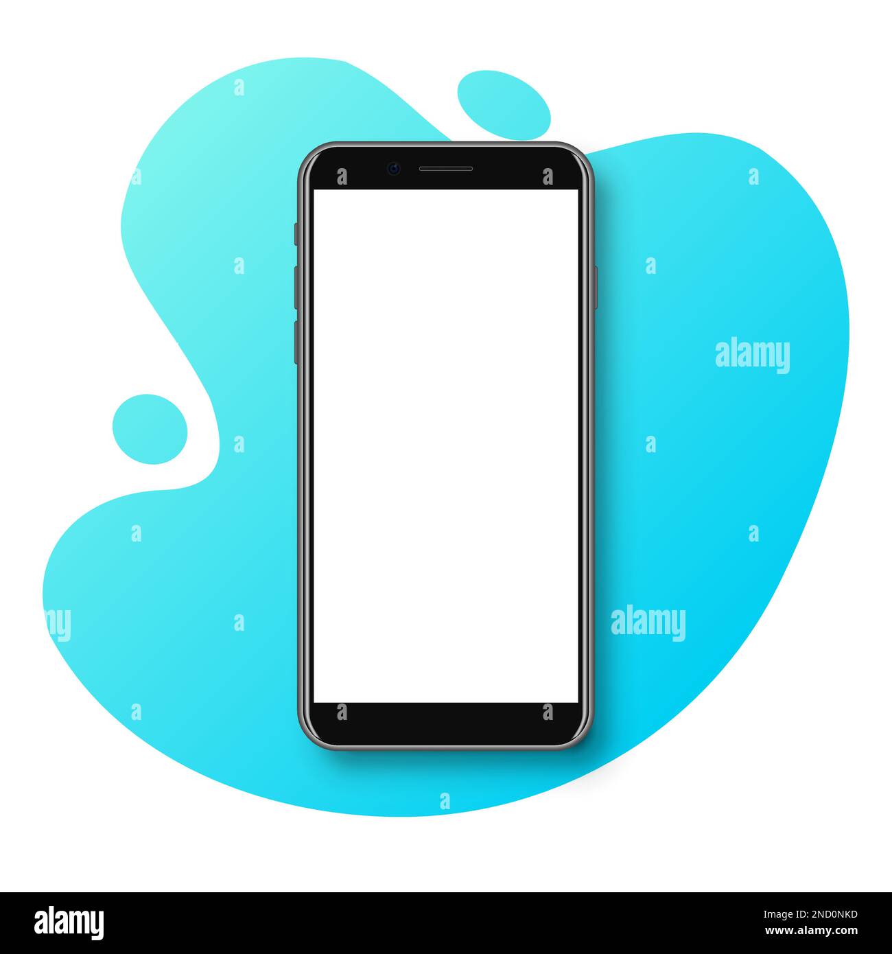 Smartphone with blank screen, phone template. Vector illustration Stock ...