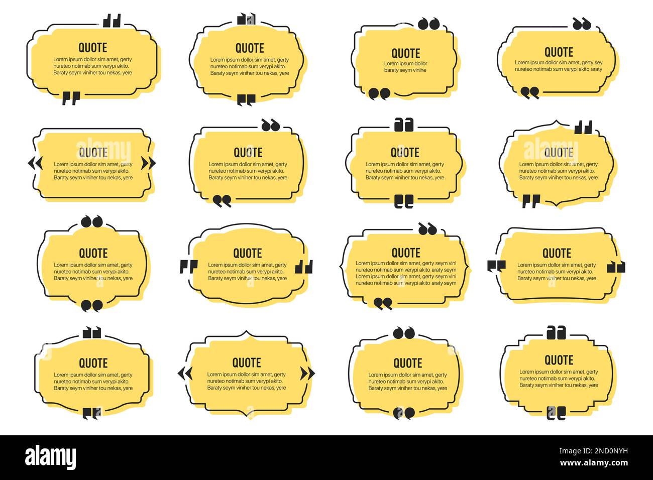 Big set of quote text vintage labels frames in a flat design. Quote ...