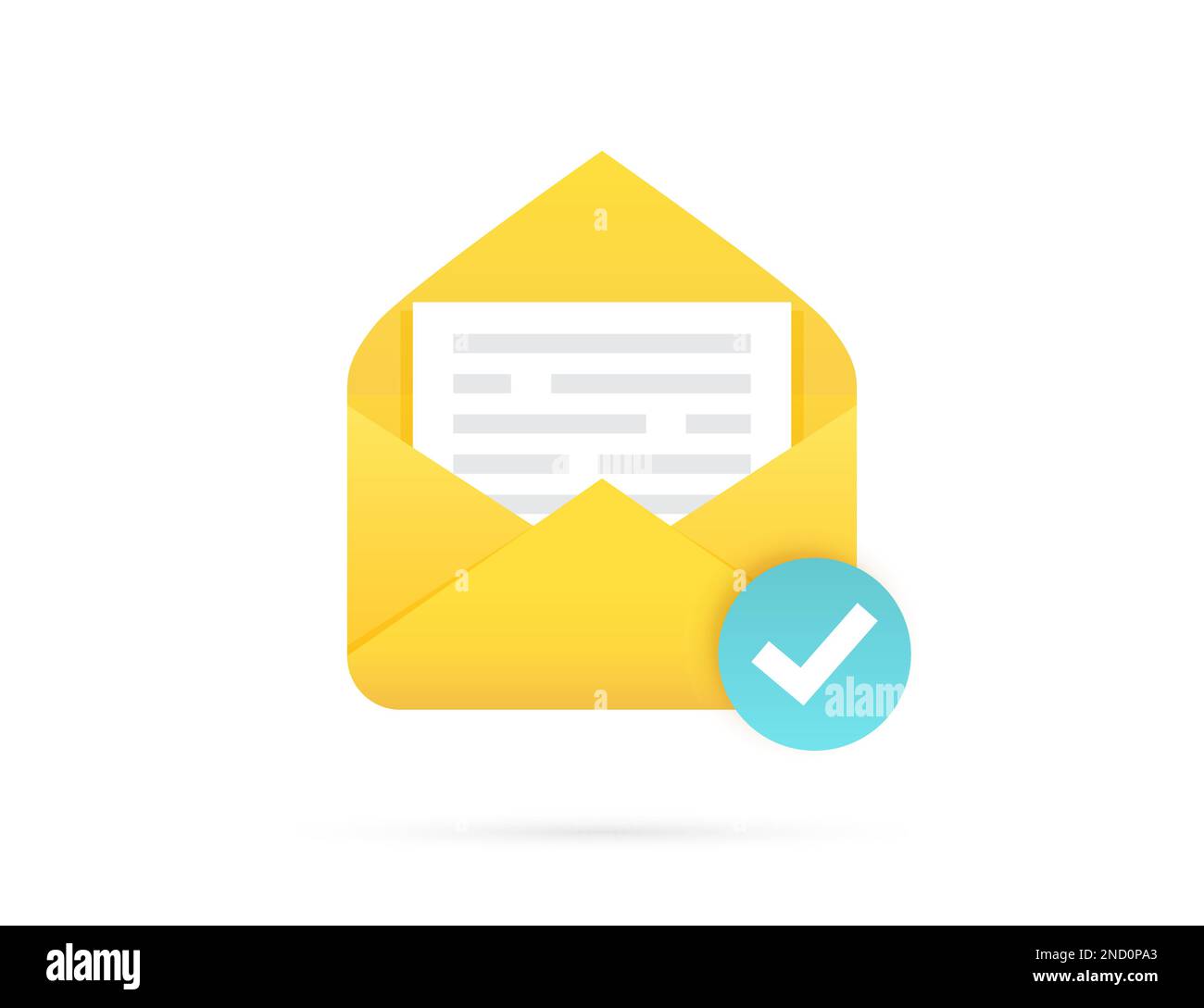 Mail envelope with document and check mark icon. Vector illustration ...