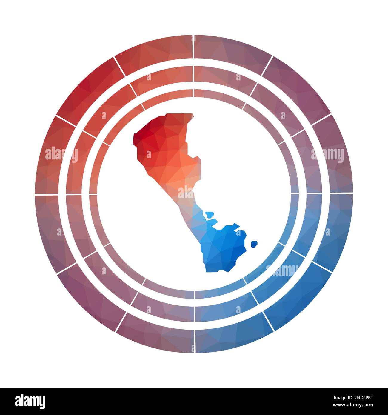 Boracay badge. Bright gradient logo of island in low poly style ...