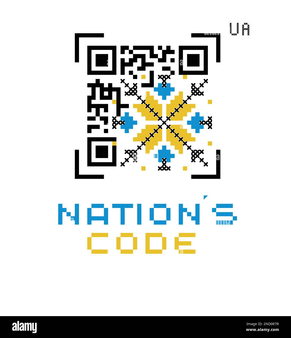 Ukrainian vector folk pattern. Ethnic sign, element, logo, qr code ...