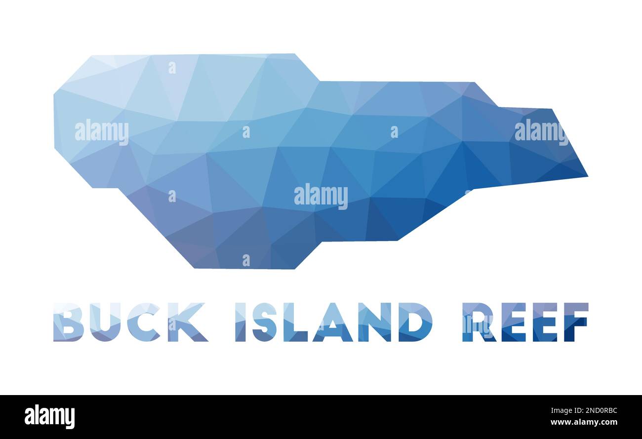Low poly map of Buck Island Reef. Buck Island Reef polygonal map ...