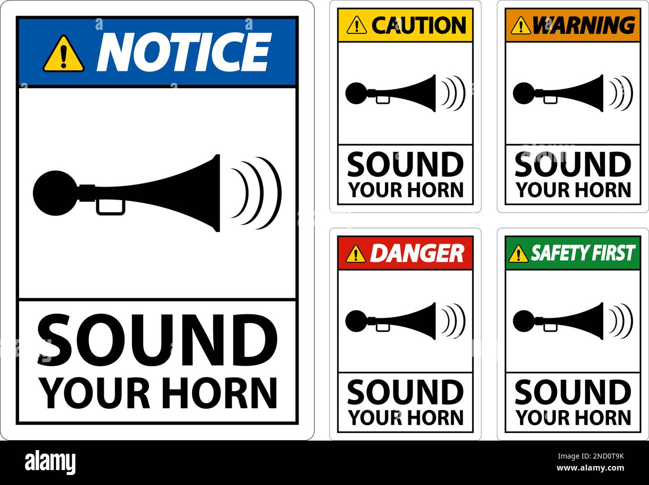 Caution Sound Your Horn Symbol Sign On White Background Stock Vector ...