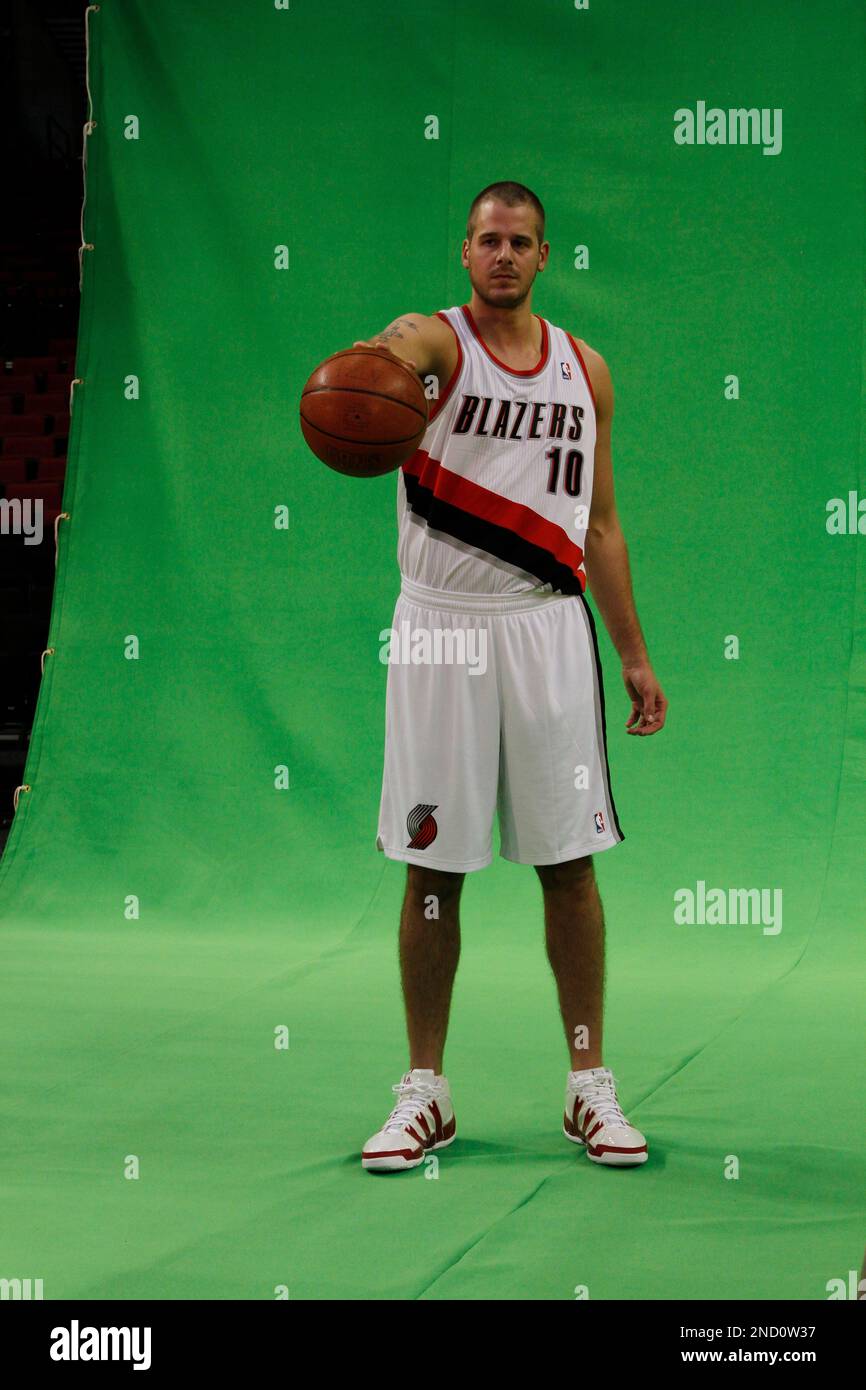 Portland Trail Blazers center Joel Przybilla is shown during media day in Portland, Ore., Friday ...