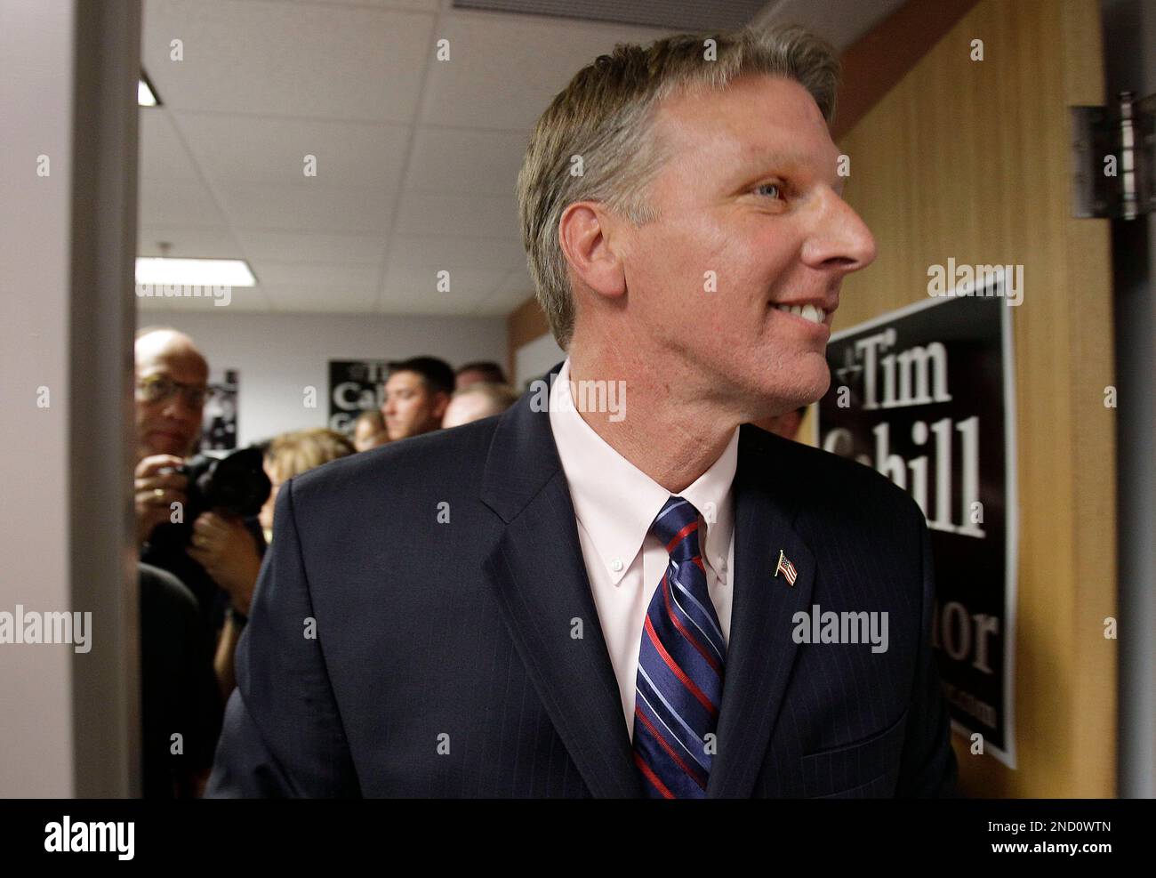 Independent Timothy Cahill leaves the room after announcing he is ...