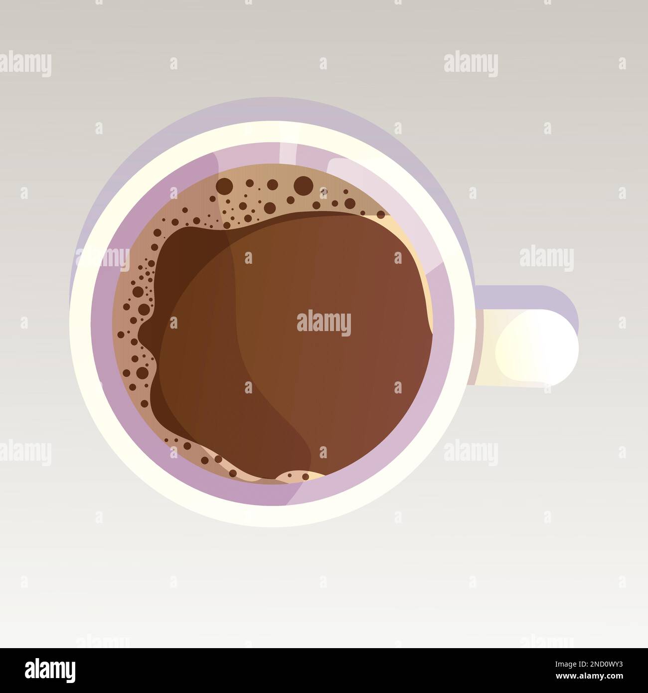 Coffee cup, beverage with caffeine, cappuccino in mug top view in ...