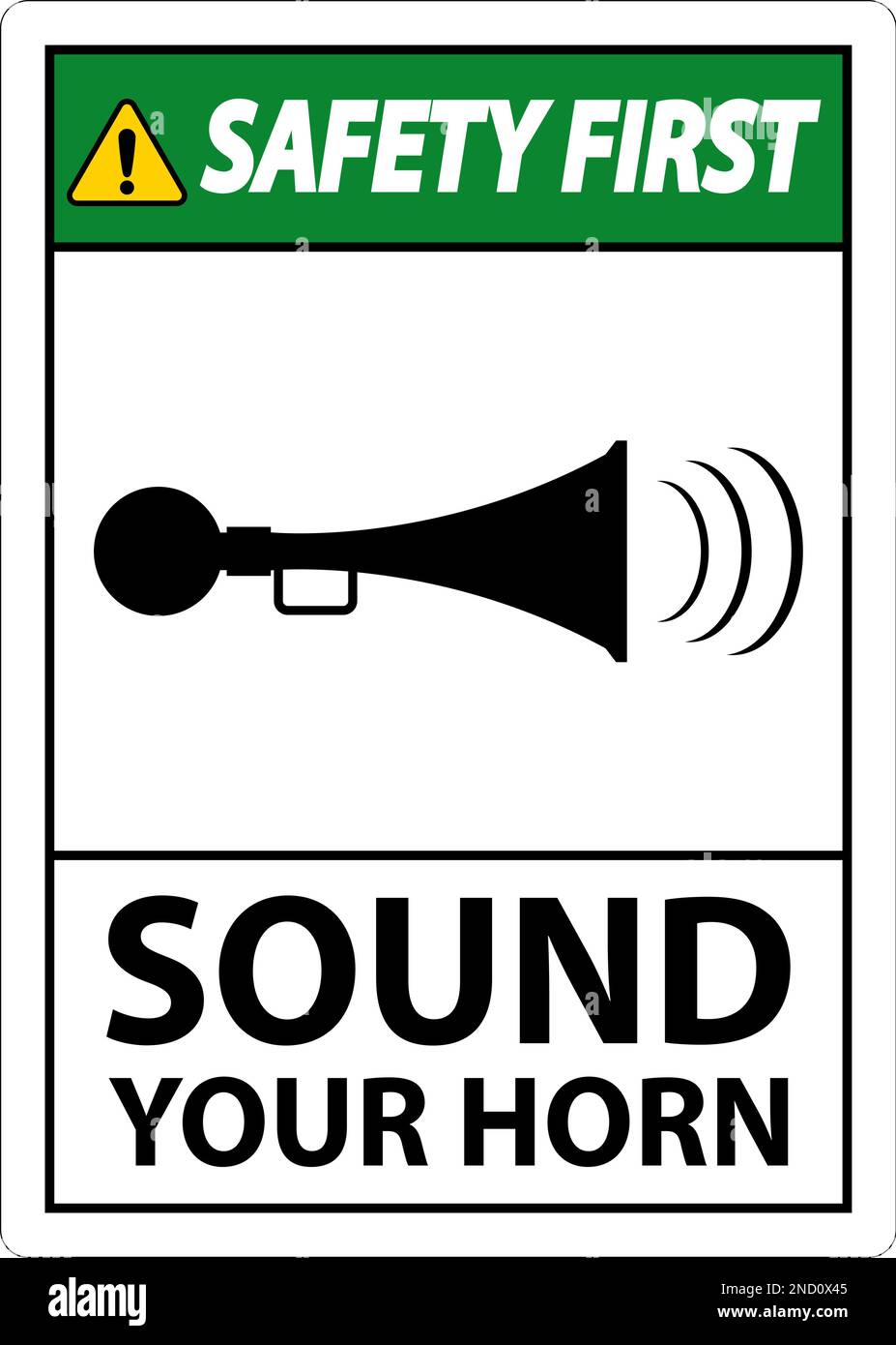 Safety First Sound Your Horn Symbol Sign On White Background Stock ...