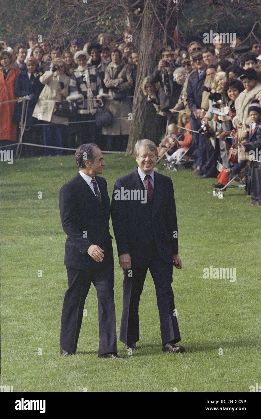 President Jimmy Carter and the Shah of Iran during the South Lawn ...