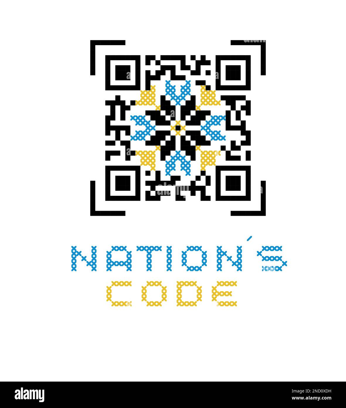 Ukrainian vector folk pattern. Ethnic sign, element, logo, qr code ...