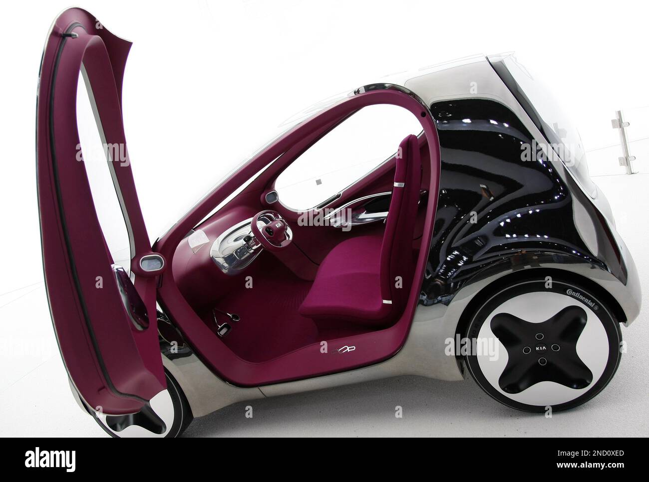 The electric powered city car Pop made by South Korean carmaker Kia is ... The electric powered city car Pop made by South Korean carmaker Kia is ...