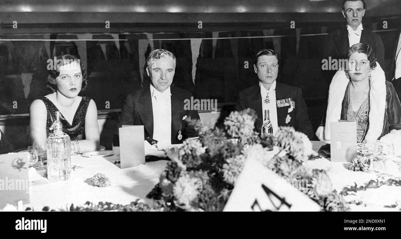 Charles Chaplin, the movie comedian, and the Prince of Wales met at a charity ice carnival at ...