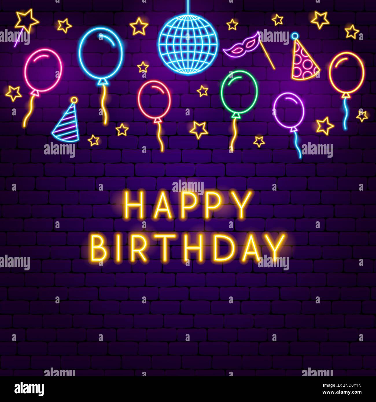 Balloons and birthday present Stock Vector Images - Alamy