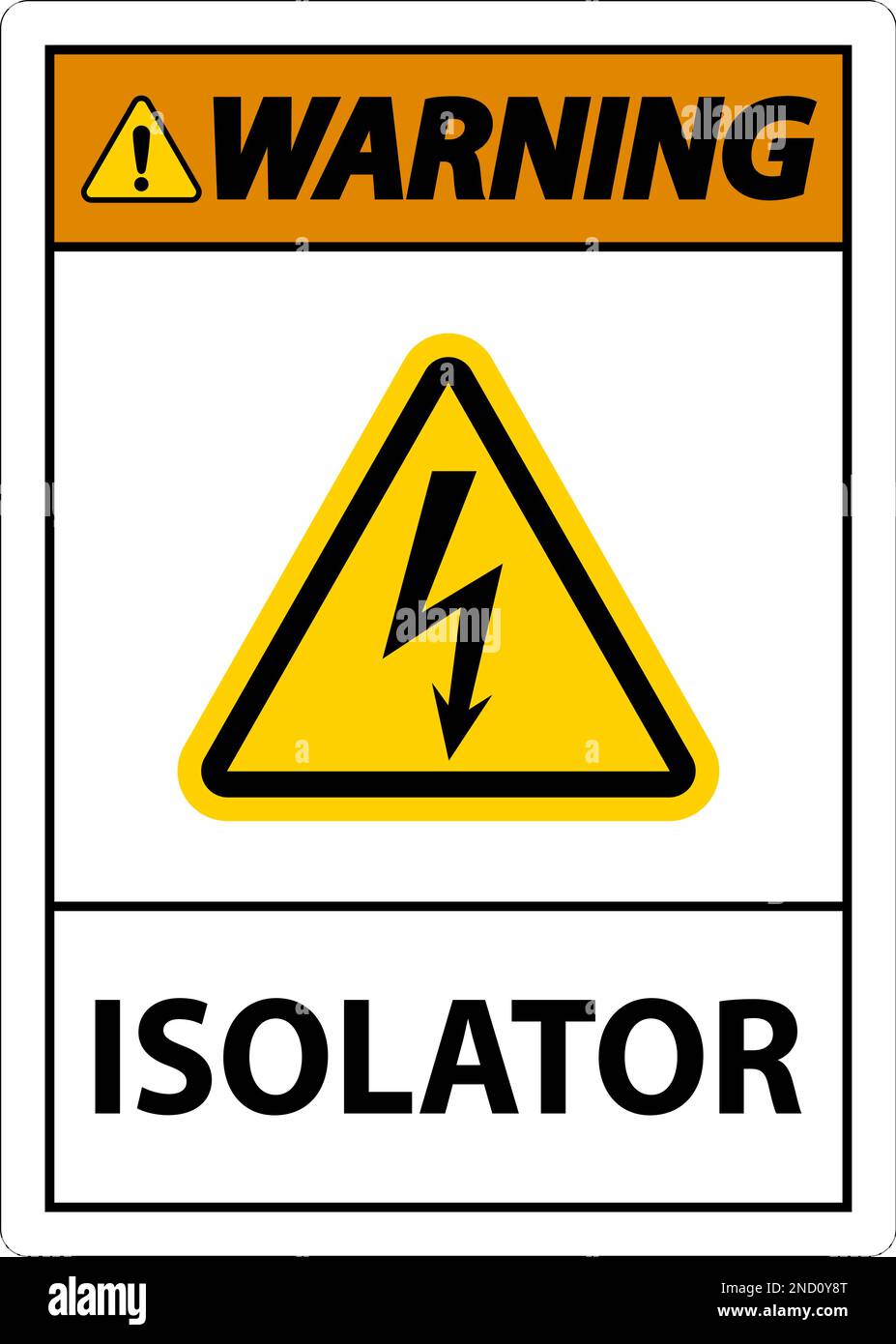 Warning Isolator Sign On White Background Stock Vector Image & Art - Alamy
