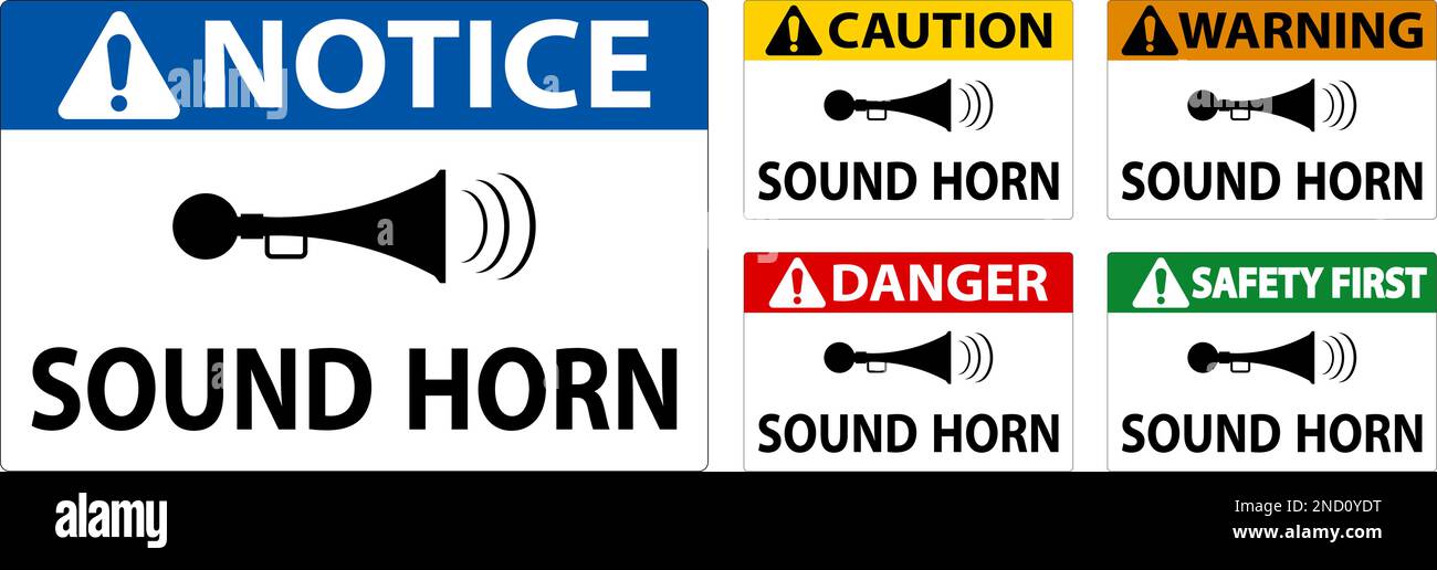 Caution Sound Your Horn Symbol Sign On White Background Stock Vector ...