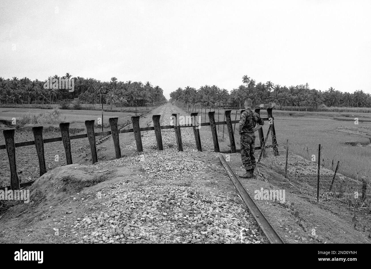 Complete sections of railway embedded into main Vietnamese North South ...
