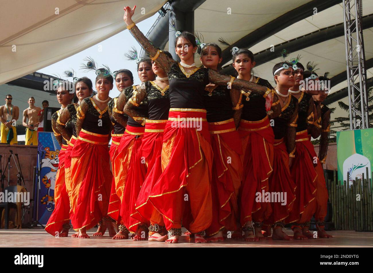 Two Australian swimmers, left in background, look at a contemporary ...