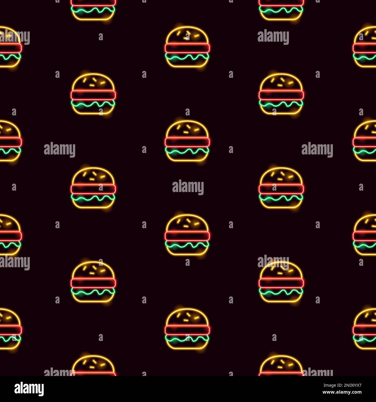 Burger Neon Seamless Pattern Stock Vector Image & Art - Alamy